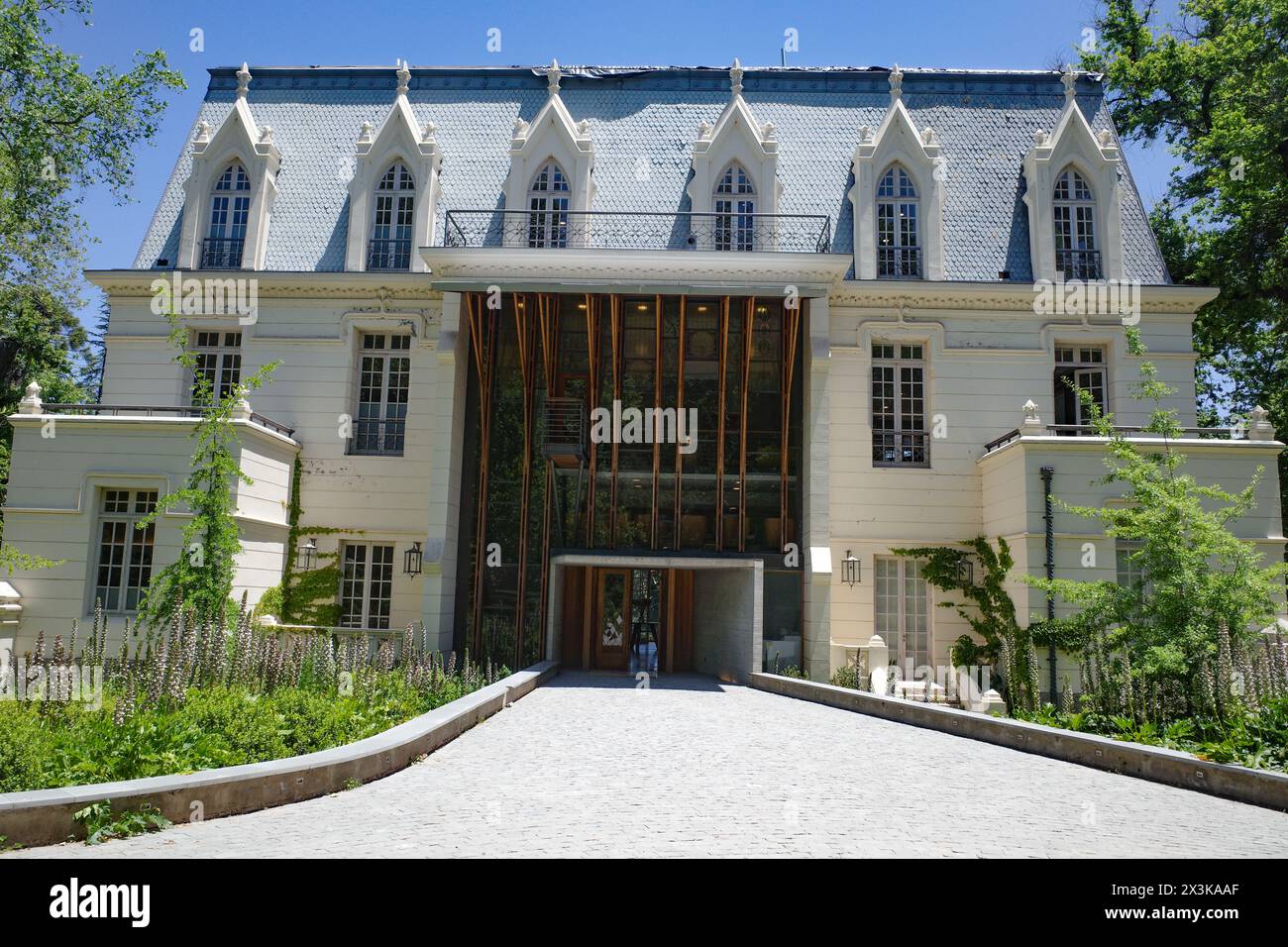Pirque, Chile - 24 Nov, 2023: French style Chateau Gardens at the Las ...