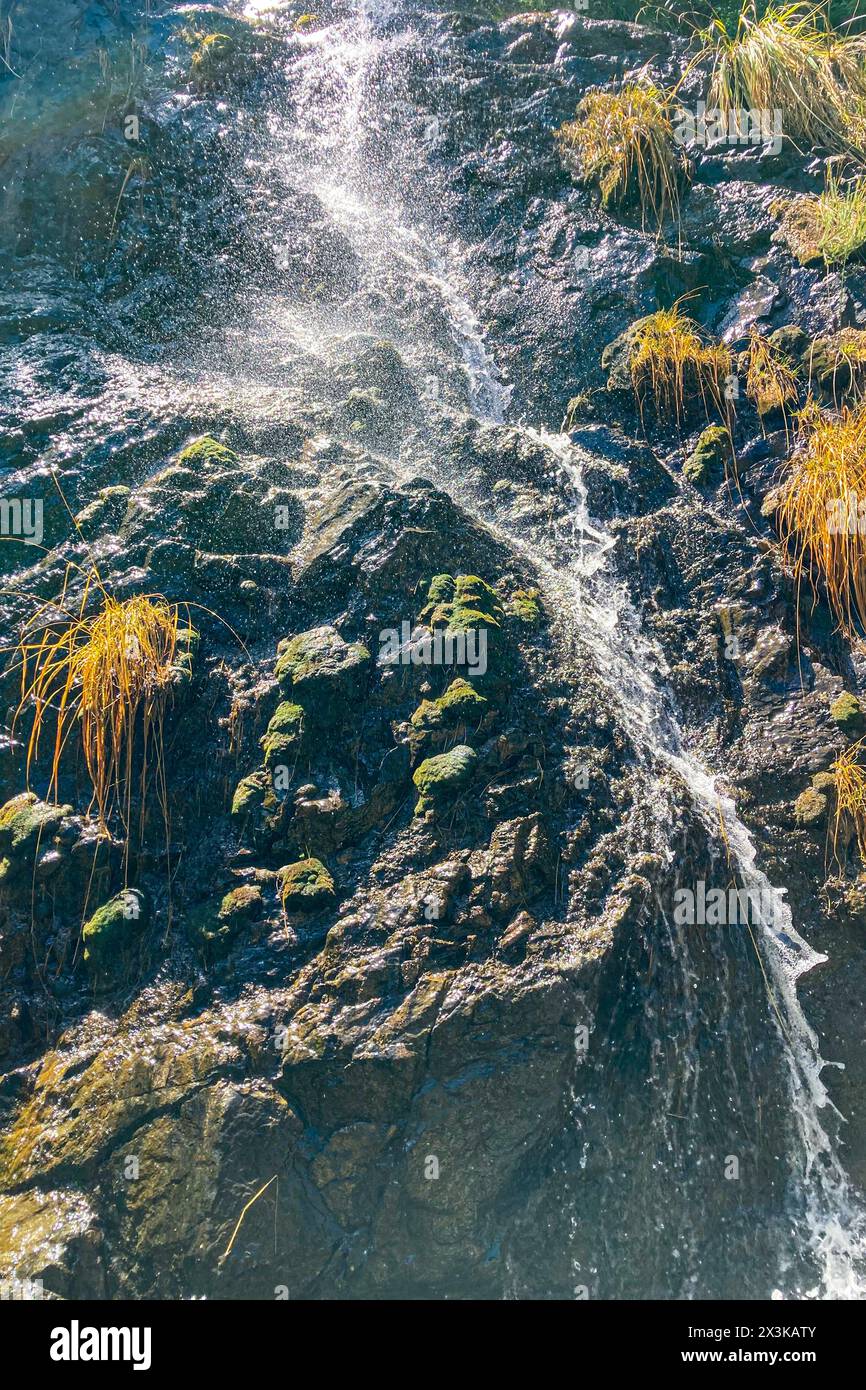 Hiking trail to waterfalls over river Caballos, Sierra de la Nieves ...