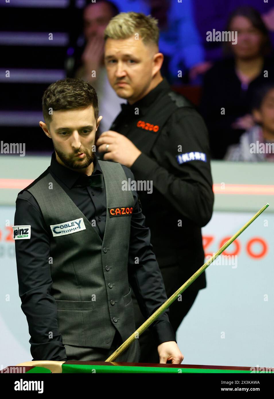 Joe O’Connor and Kyren Wilson on day eight of the 2024 Cazoo World ...