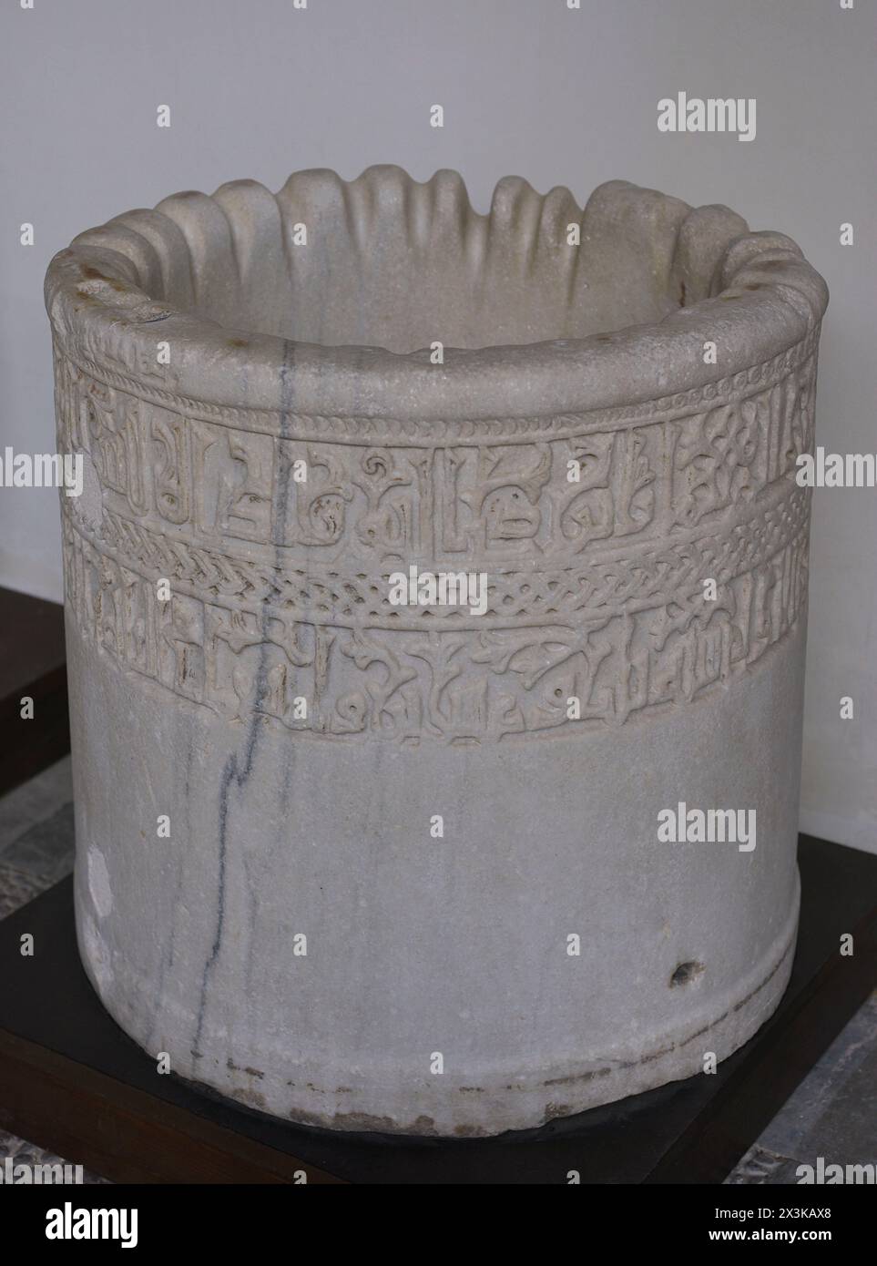 Curbstone of well. Dated 1032. From the Aljama Mosque of Toledo, which ...