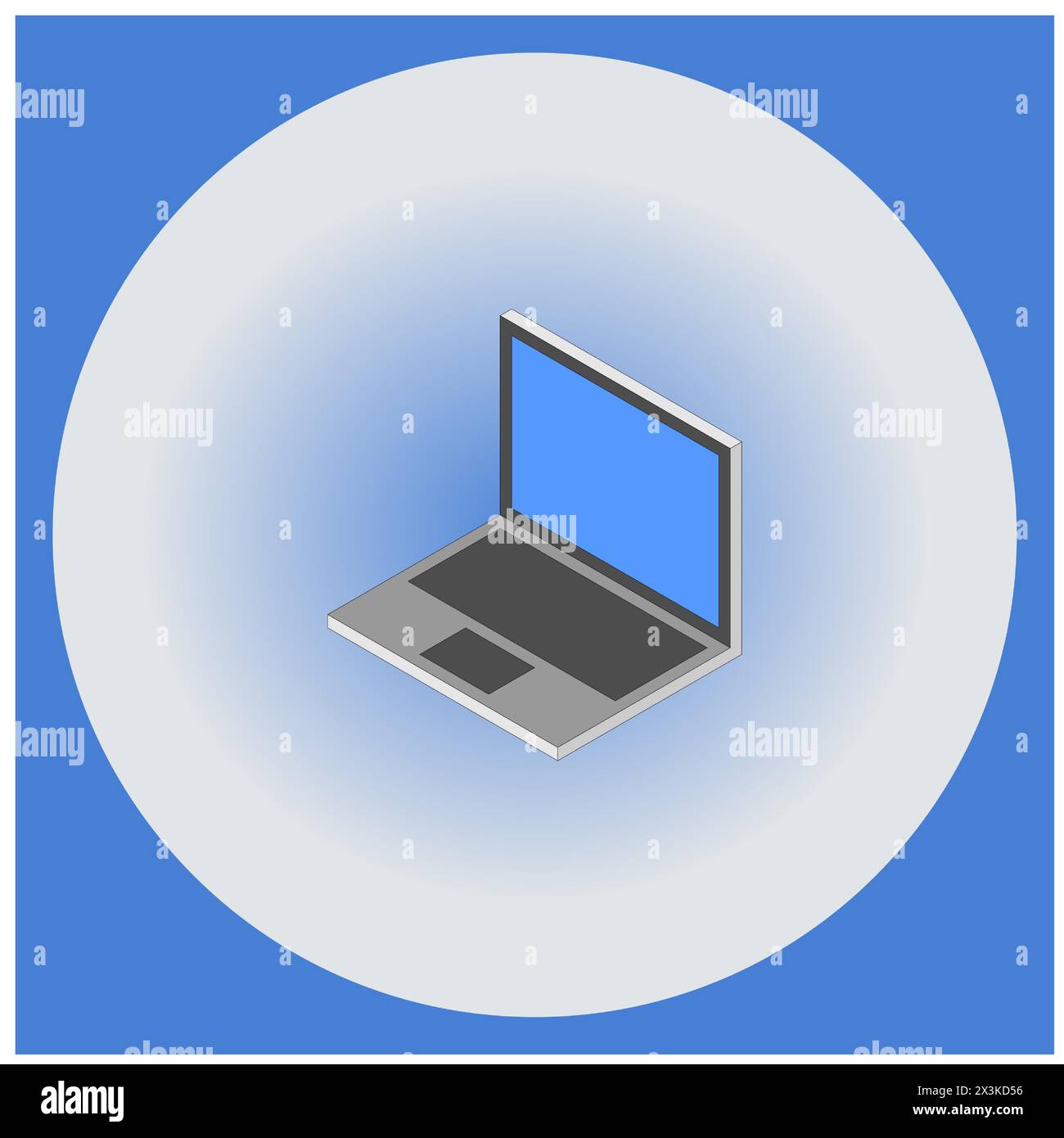 Laptop symbol in light blue circle and square frame Stock Vector Image ...