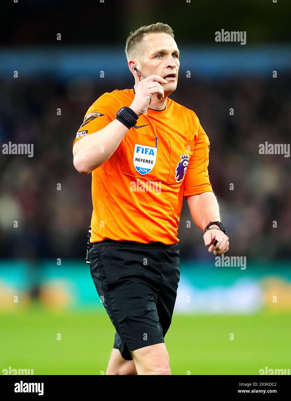 Referee Craig Pawson during the Premier League match at Villa Park ...