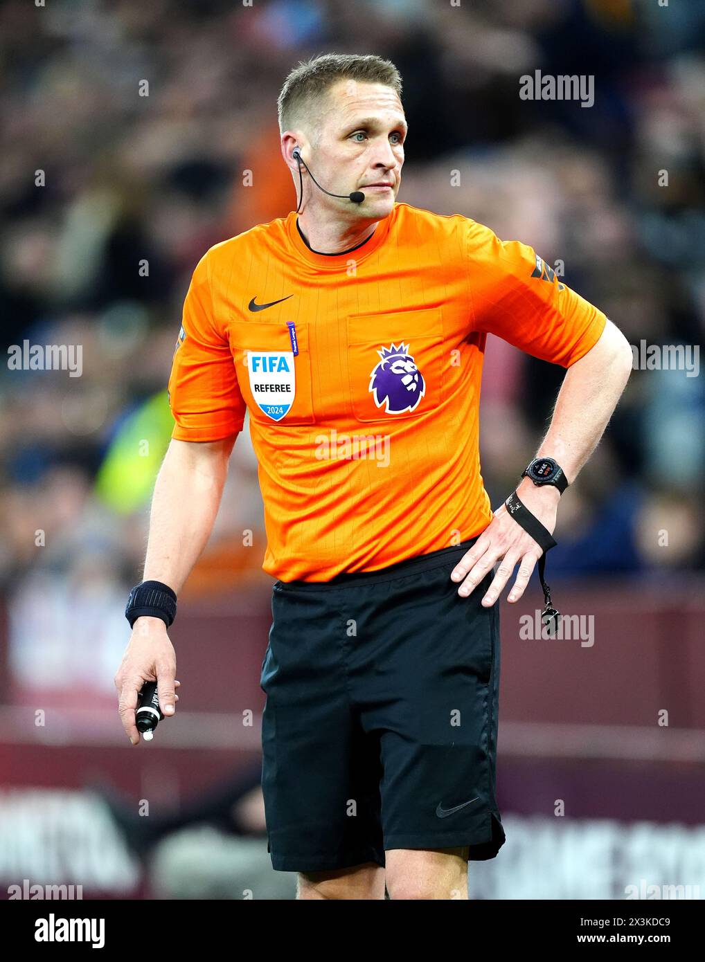 Referee Craig Pawson during the Premier League match at Villa Park ...