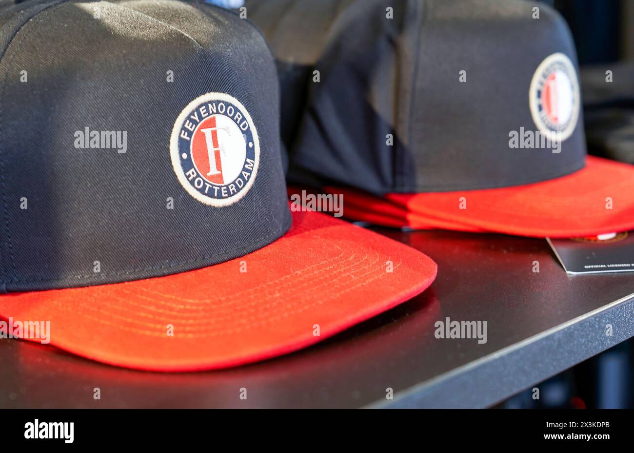 Caps on sale in the fan shop of De Kuip arena - the official ...