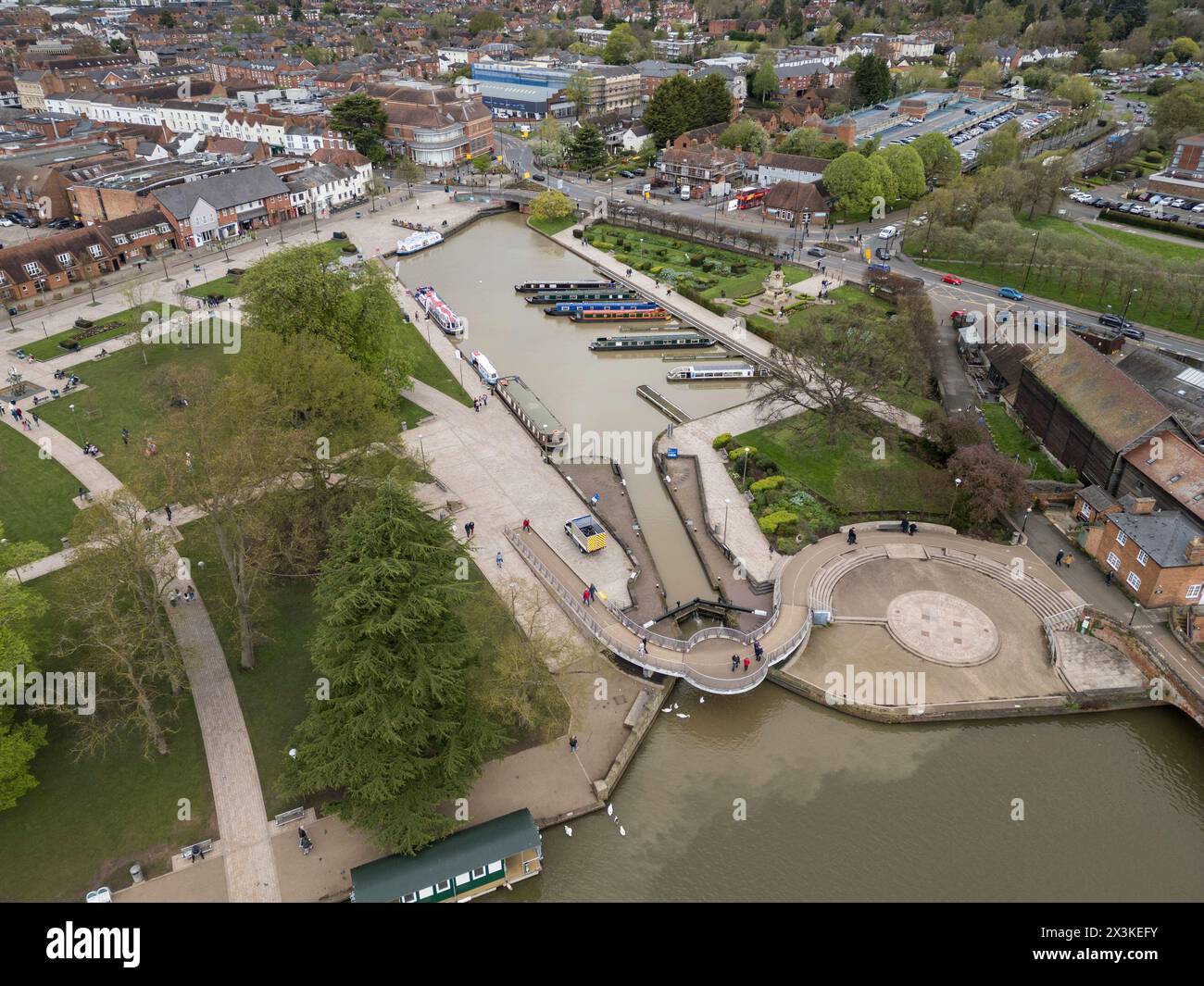 Aerial View Of The Bancroft Basin Stratford Canal Stratford Upon Avon Aerial View Of The Bancroft Basin Stratford Canal Stratford Upon Avon