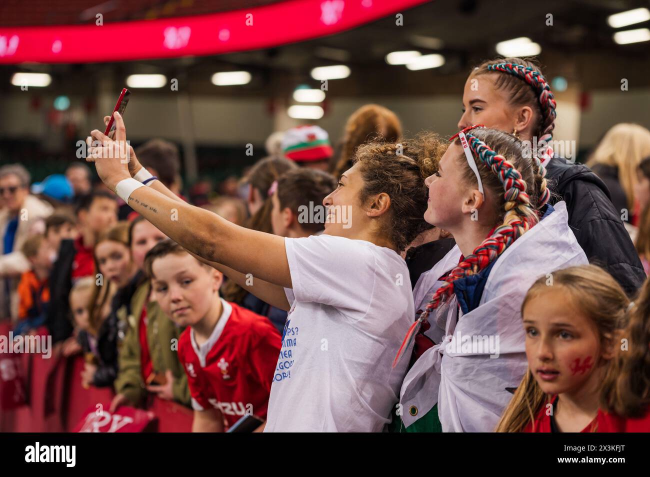 Cardiff, Wales. 27th April 2024. Francesca Granzotto taking picture ...