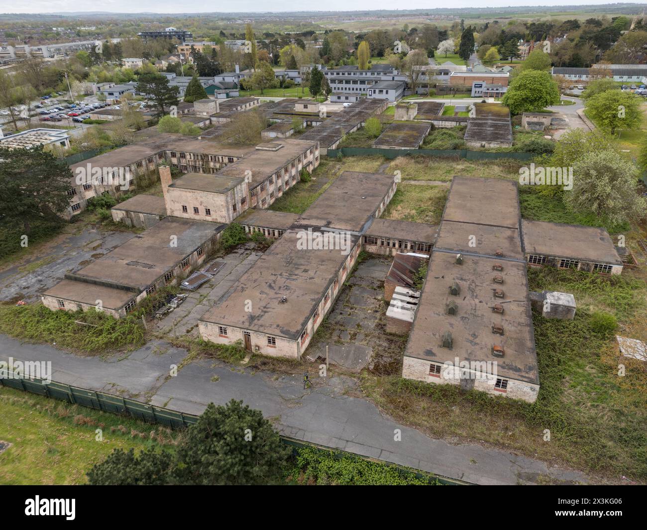 Aerial view of Bletchley Park, site of Allied code-breaking during WWII ...