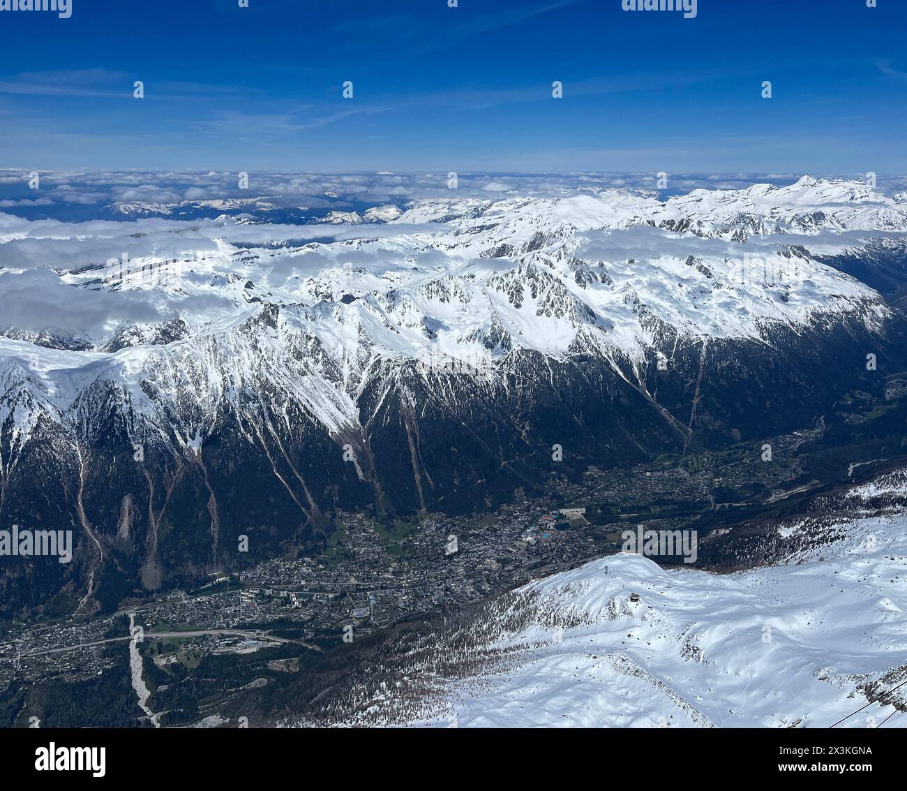 Haute-Savoie, France: the Chamonix Valley seen from the top of L ...