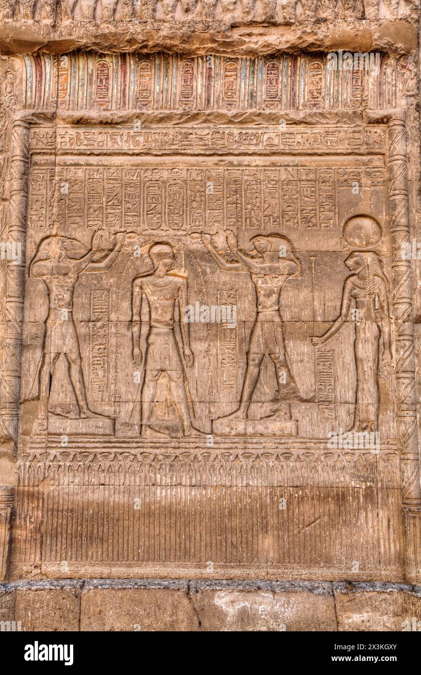 Bas Reliefs, Hypostyle Hall, Temple of Khnum, Esna, Egypt Stock Photo ...