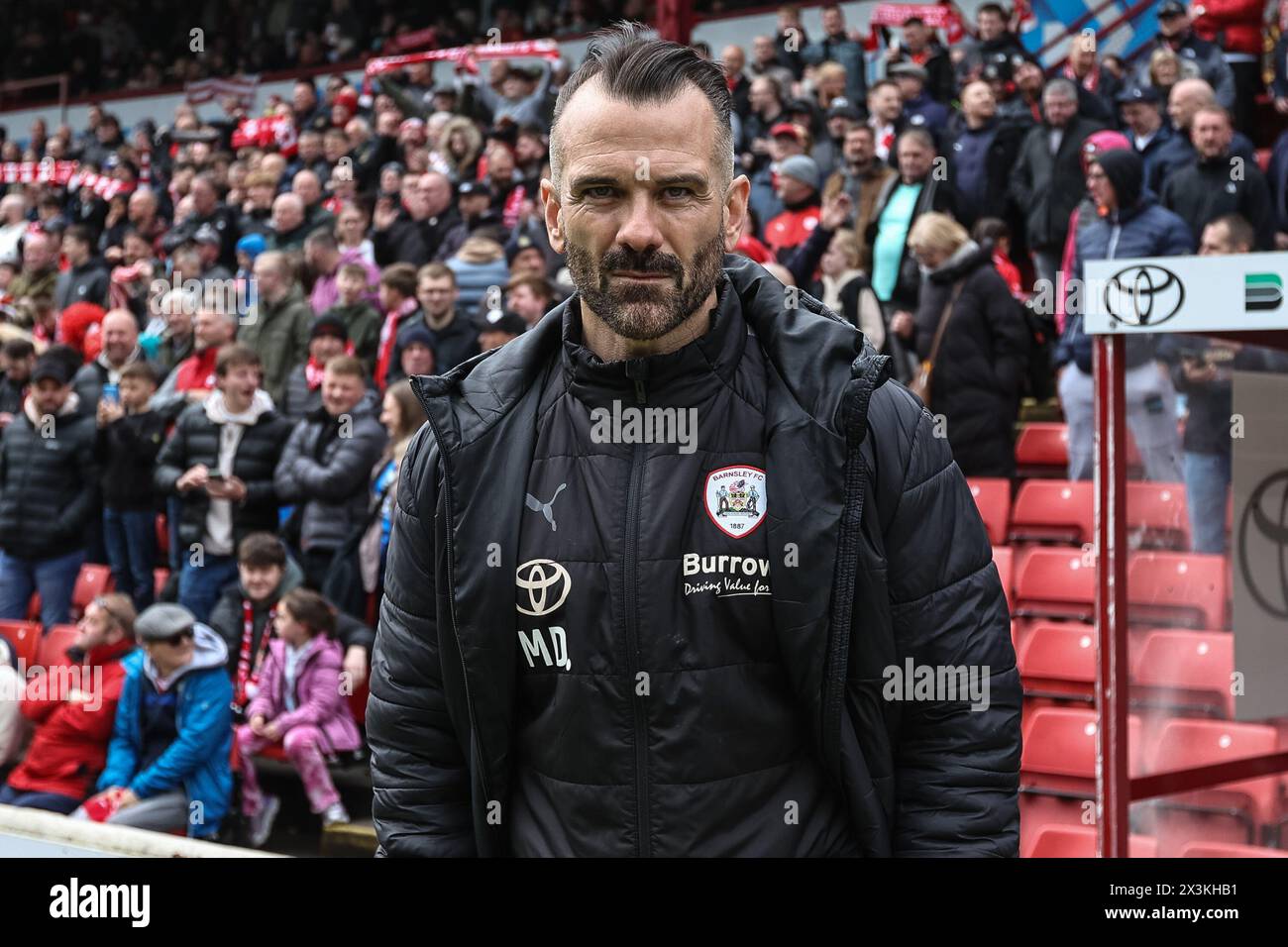 Barnsley, UK. 27th Apr, 2024. Martin Devaney caretaker manager of ...