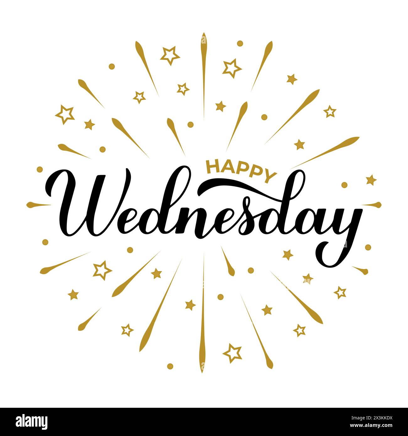 Happy Wednesday calligraphy hand lettering. Handwritten inspirational ...