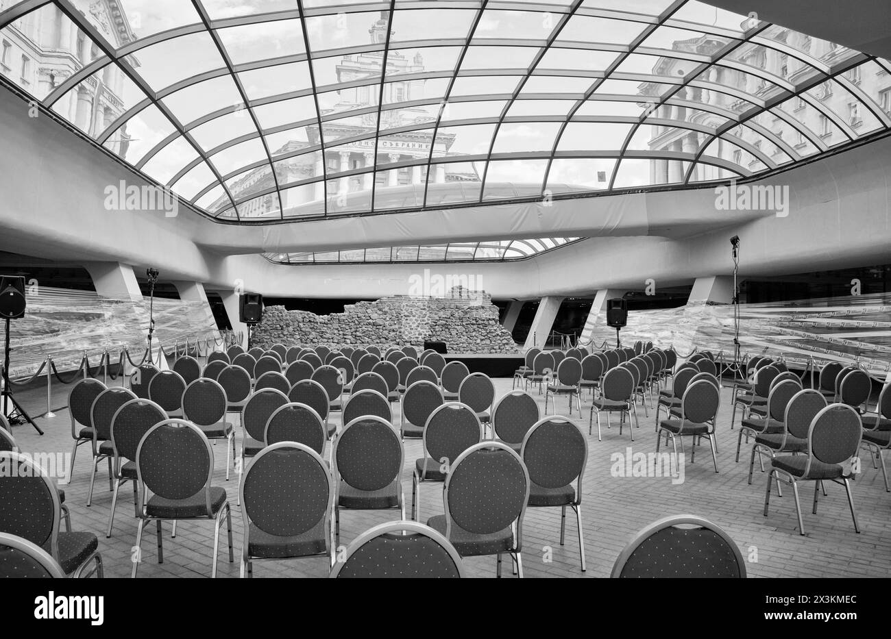 Bulgaria, Sofia; view of the ancient Serdika roman ruins downtown (the ...
