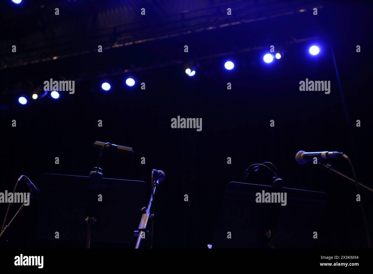 Stage lighting over stage at G live Guildford Surrey UK performance ...