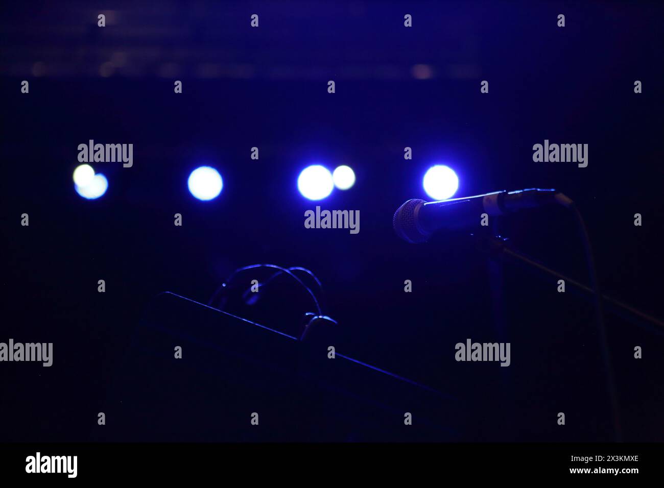 Stage lighting over stage at G live Guildford Surrey UK performance ...