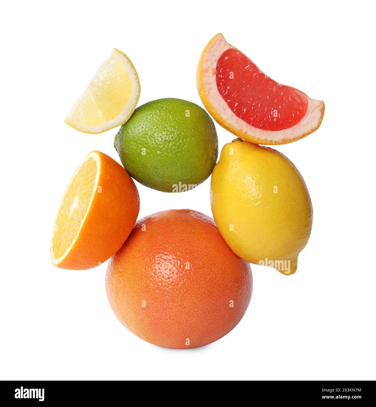 Fresh ripe citrus fruits isolated on white Stock Photo - Alamy