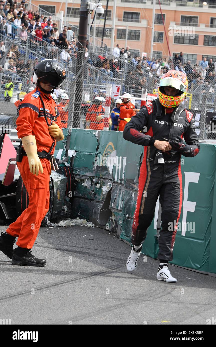 MONTE-CARLO, MONACO - APRIL 27: Edoardo Mortara crash the car during ...