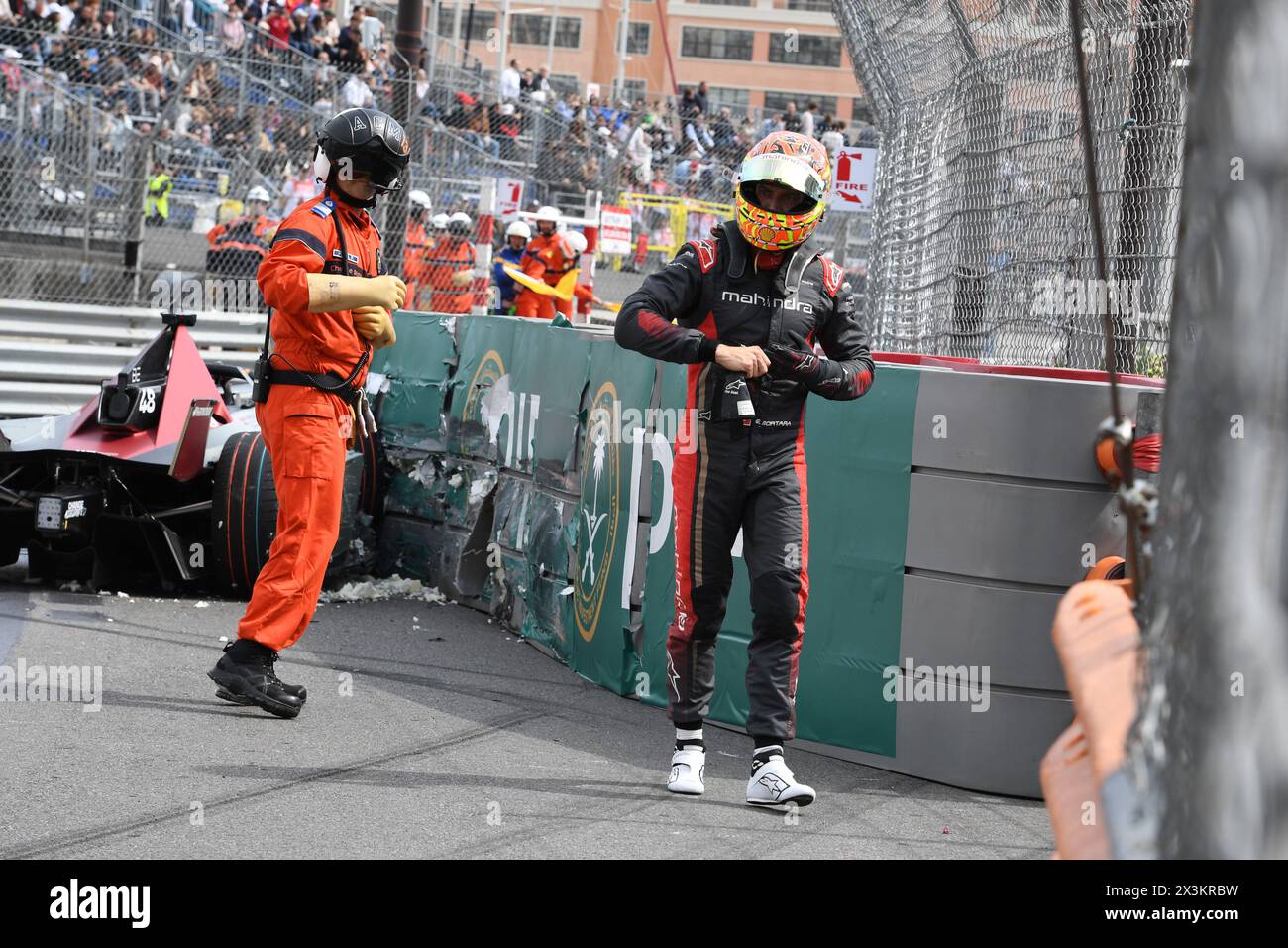 MONTE-CARLO, MONACO - APRIL 27: Edoardo Mortara crash the car during ...