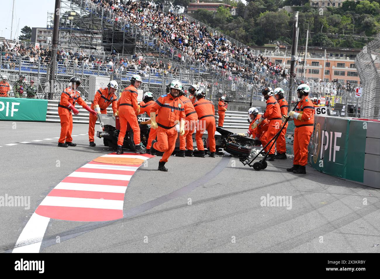MONTE-CARLO, MONACO - APRIL 27: Edoardo Mortara crash the car during ...