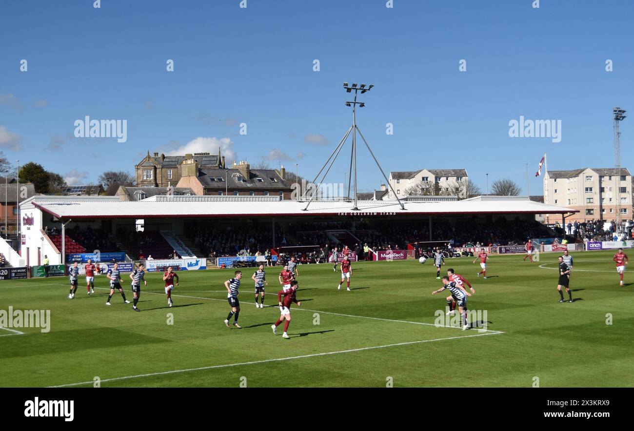 April 2024: Arbroath FC take on Queens Park FC in the Scottish ...