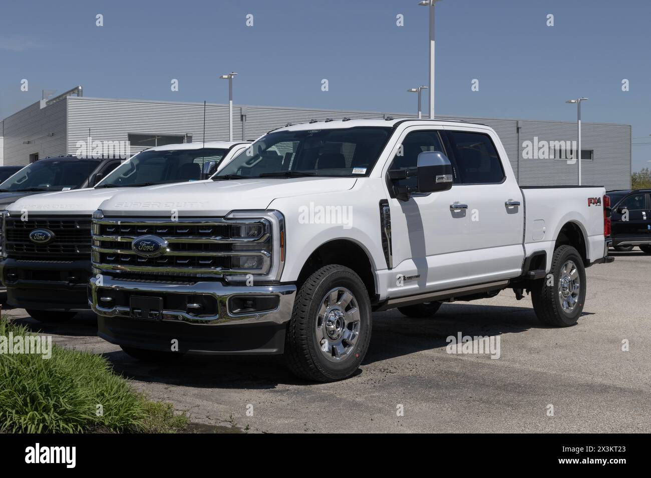 Lafayette - April 25, 2024: Ford F-250 SRW 4X4 Crew Cab dealer display ...