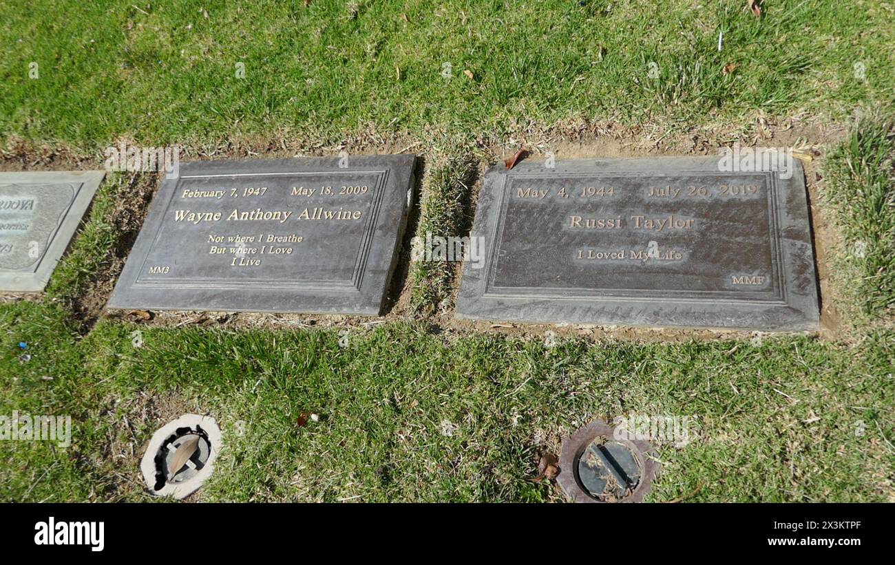 Glendale, California, USA 26th April 2024 Actor Wayne Anthony Allwine Grave and Russi Taylor ...