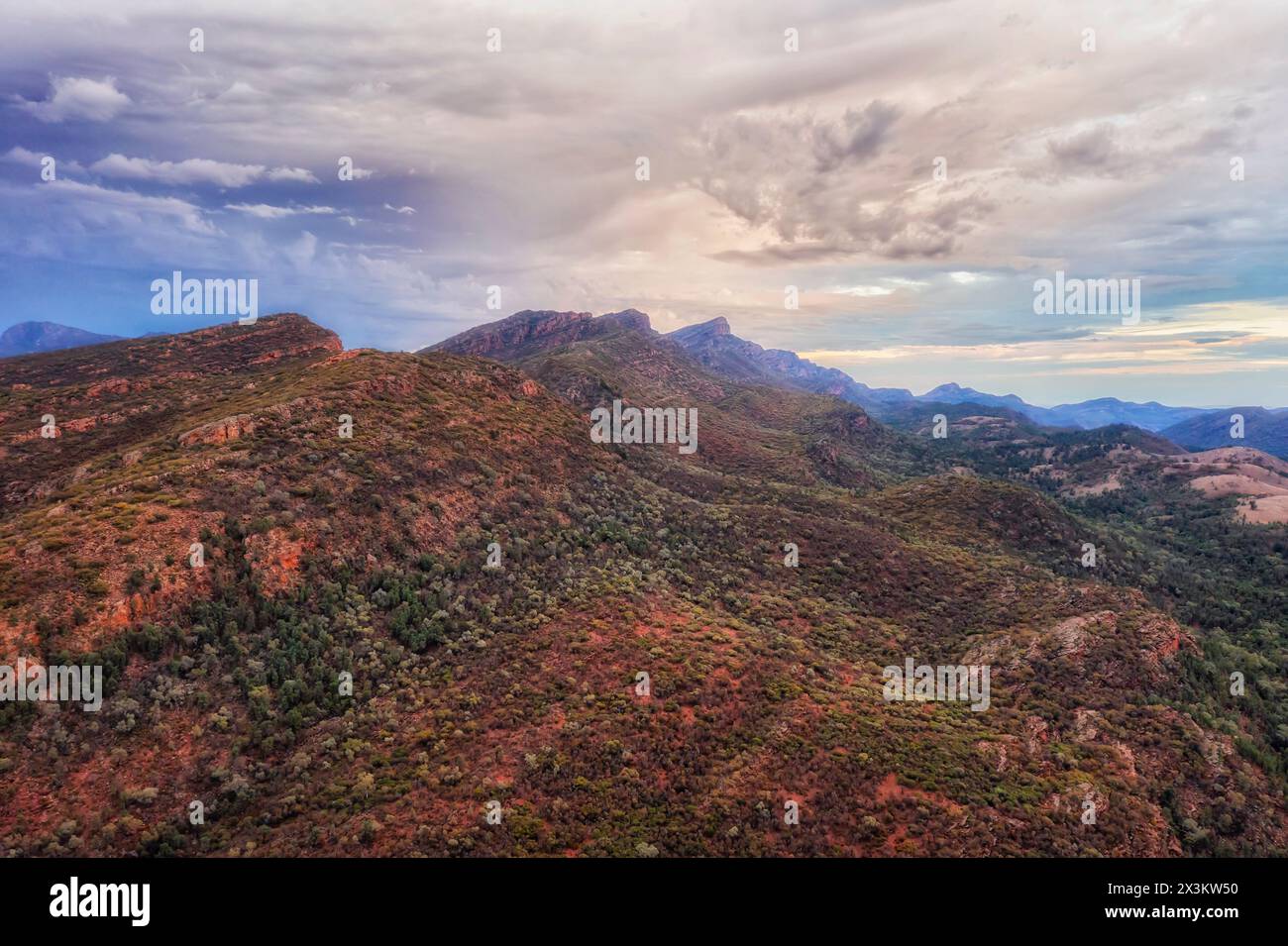 Scenic majestic mount peaks of Wilpena POund rock formation in South ...
