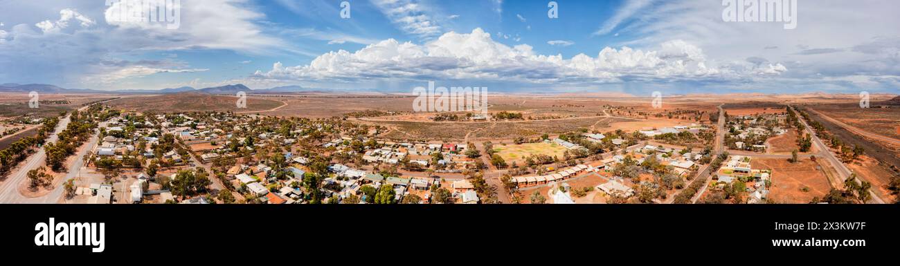 Hawker remote South Australian town in red soil outback at Flinders ...