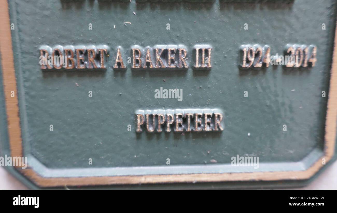 Glendale, California, USA 26th April 2024 Puppeteer Bob Baker Grave in Columbarium of Tenderness ...