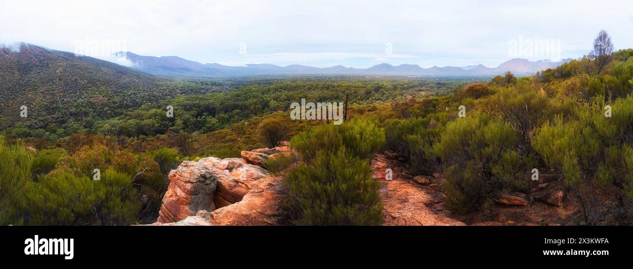 Inside IKARA Wilpena pound rock formation valley in Flinders Ranges of ...
