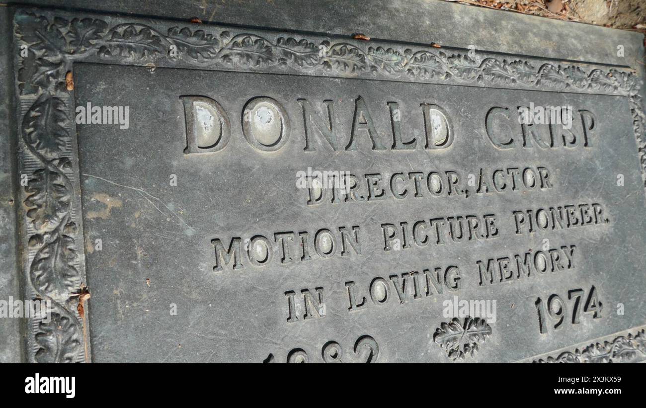 Glendale, California, USA 26th April 2024 Actor/Director Donald Crisp ...