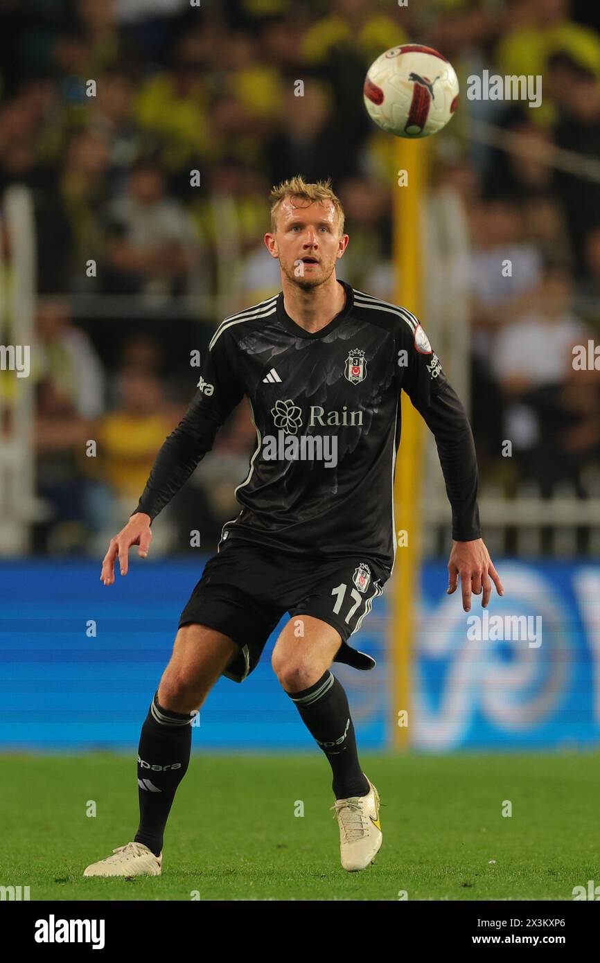 Istanbul, Turkey, April 27th 2024: Joseph Worrall (17 Besiktas) during ...