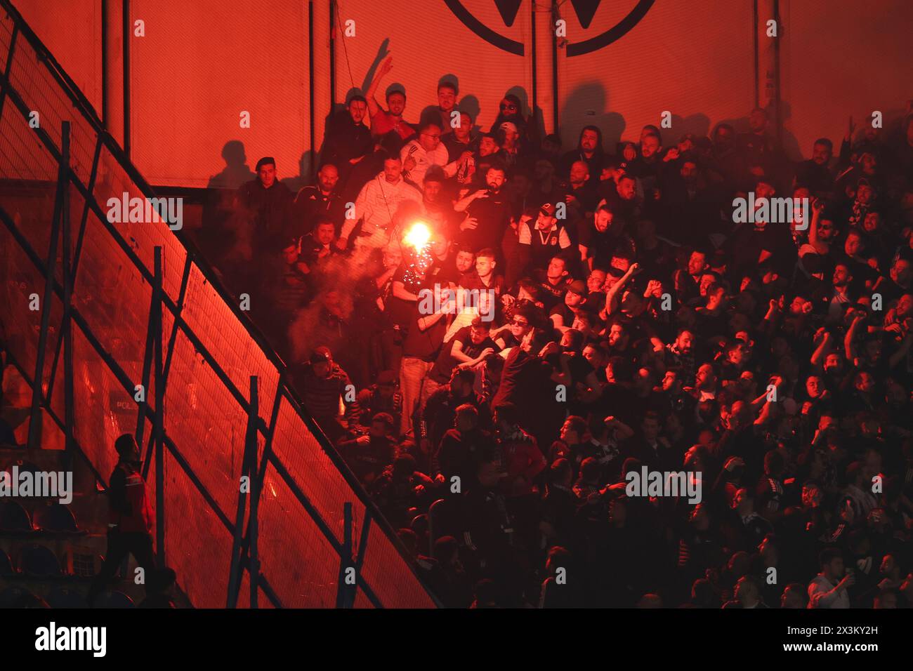 Istanbul, Turkey, April 27th 2024: Besiktas fans during the Turkish ...