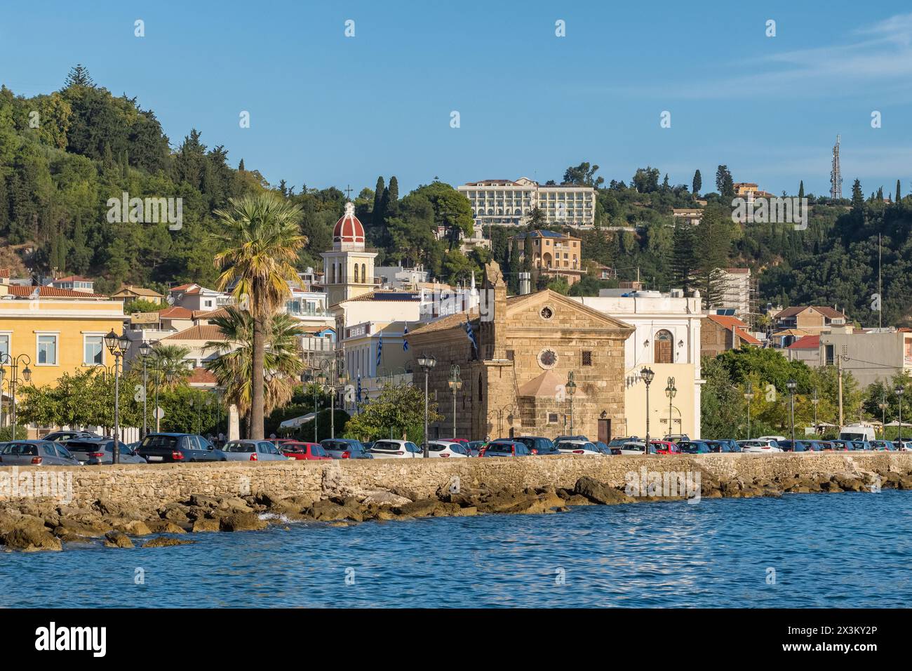 Church of St. Nicholas Mola at Dionysios Solomos Square in Stock Photo ...