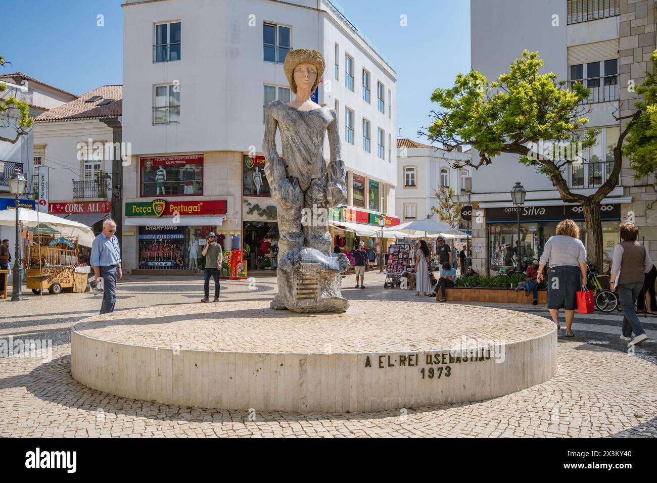 Statue of Dom Sebastiao close up in Lagos town, Algarve, Portugal Stock ...