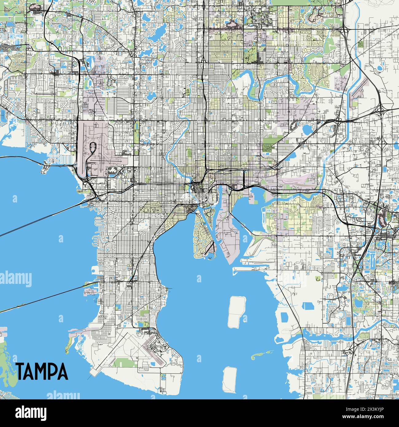 Tampa, Florida, USA map poster art Stock Vector Image & Art - Alamy