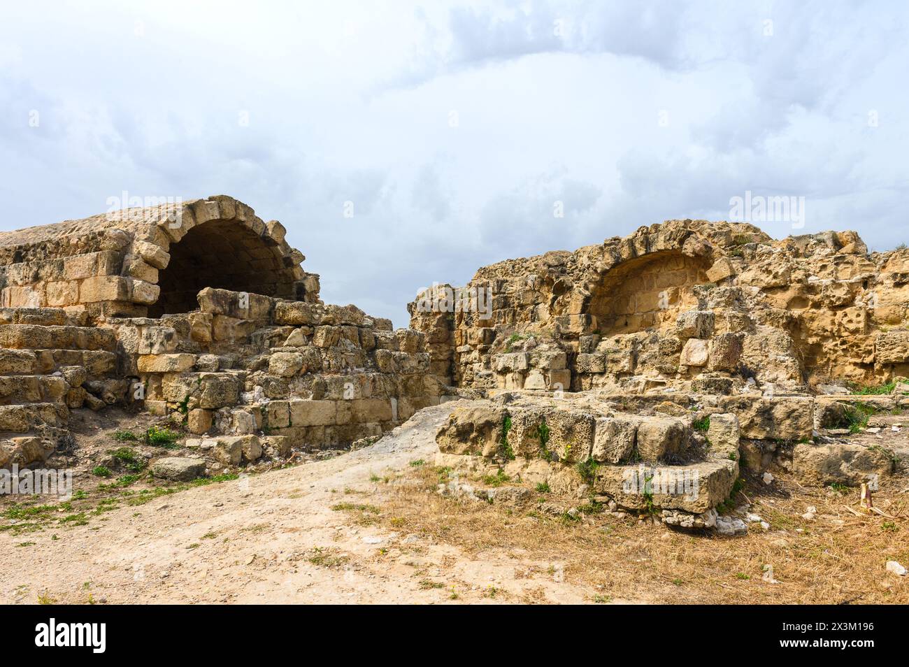Salamis, Cyprus - April 16, 2024 - Ancient Greek ruins and columns in ...