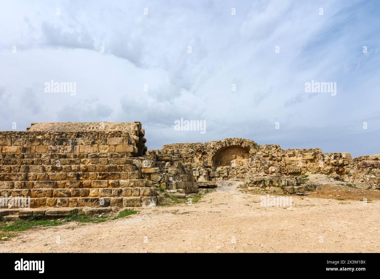 Salamis, Cyprus - April 16, 2024 - Ancient Greek ruins and columns in ...