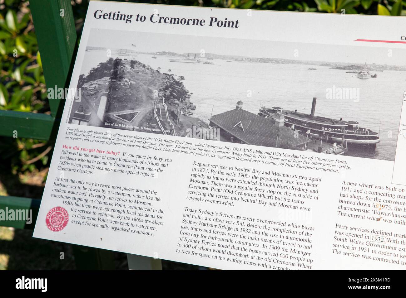 Cremorne Point and Cremorne Reserve on the lower north shore of Sydney ...