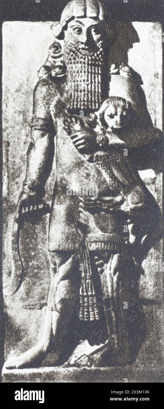Statue of Gilgamesh - a mythical hero, the legendary king of Uruk. Photo from the mid-20th ...