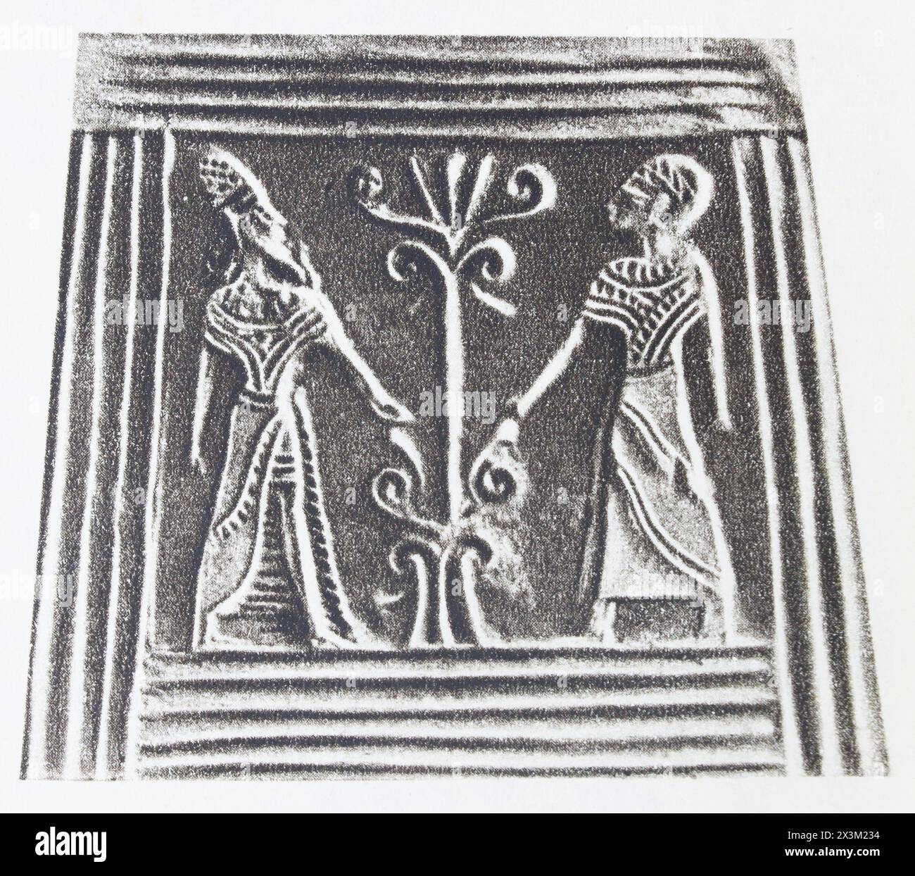 Tablet with the image of priests. Syria, 14th century BC. Photo from ...