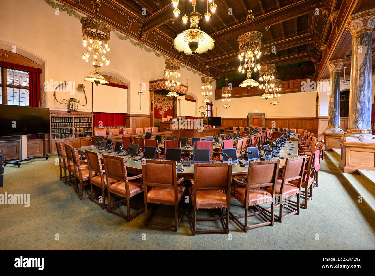 Copenhagen, Denmark - Jul 17, 2023: Copenhagen town hall Interior ...