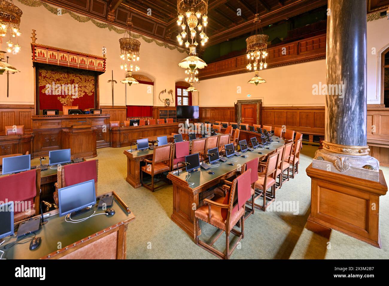 Copenhagen, Denmark - Jul 17, 2023: Copenhagen town hall Interior ...