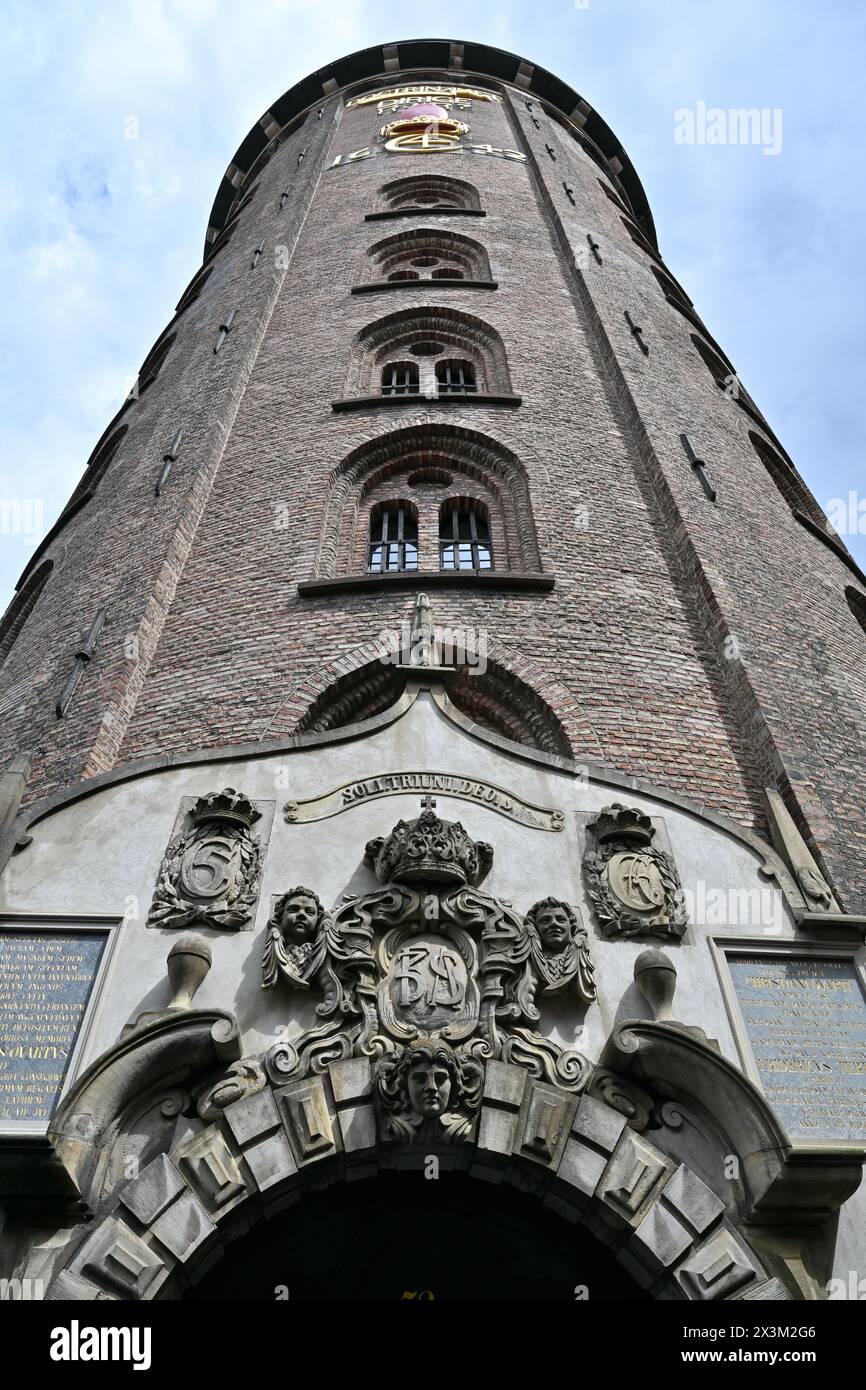 Copenhagen, Denmark - Jul 17, 2023: The Round Tower is a 17th-century tower in Copenhagen ...