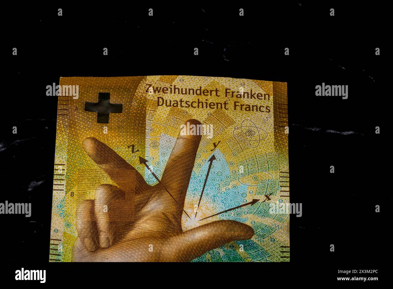 CHF money banknotes, detail photo of swiss franc. Swiss Franc currency ...