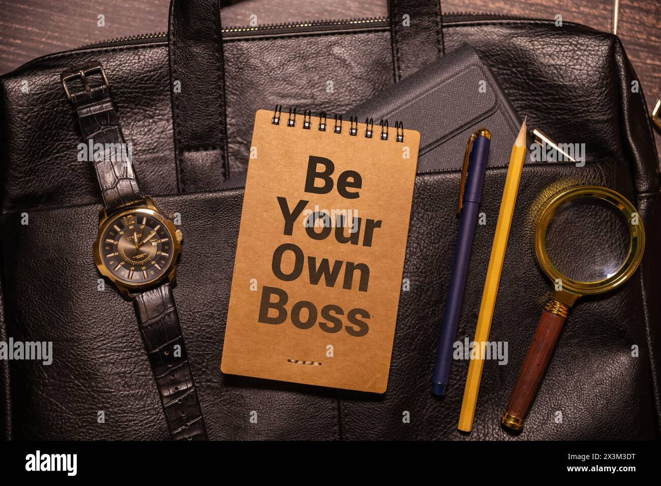 Be your own boss words written on ripped paper piece with red ...