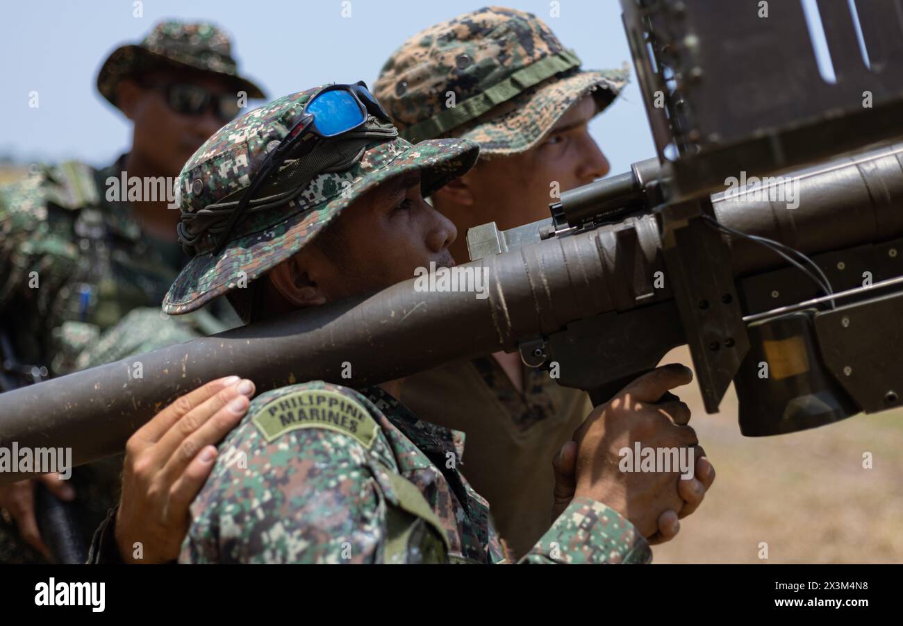 A Philippine Marine with Shore Based Air Defense Battalion and U.S ...