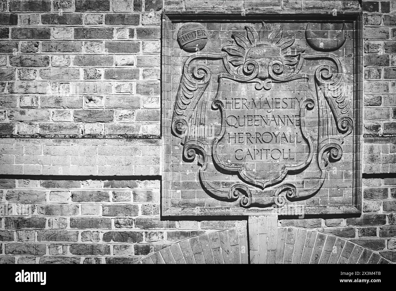 The stone dedicated to Queen Anne on the reconstructed Captitol ...
