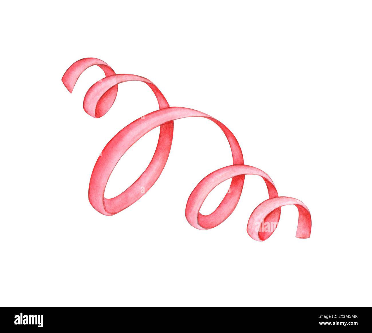 Pink ribbon twisting watercolor illustration, twisted, confetti ...