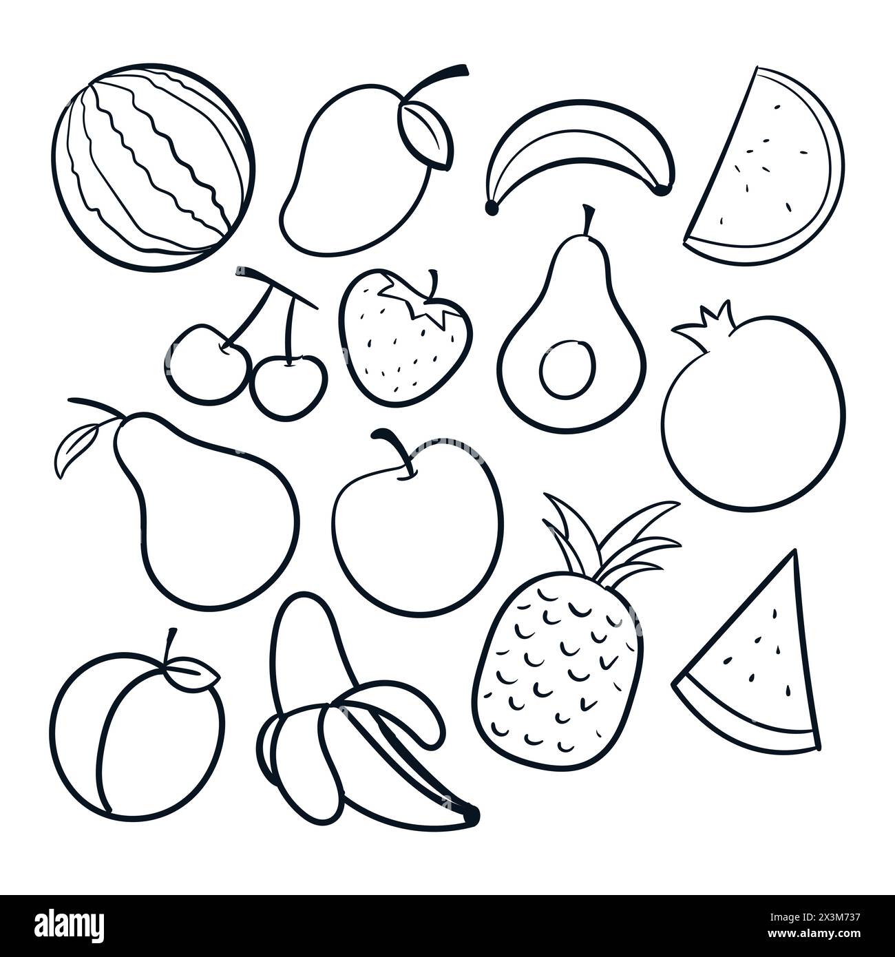 Fruit line drawing hi-res stock photography and images - Alamy