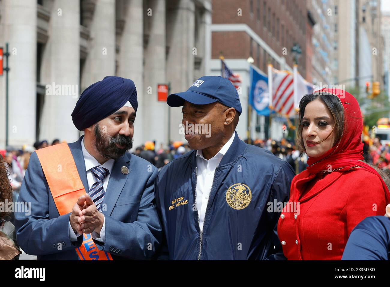 Madison Avenue, New York, USA, April 27, 2024 - Mayor Eric Adams Along with Assemblywoman ...